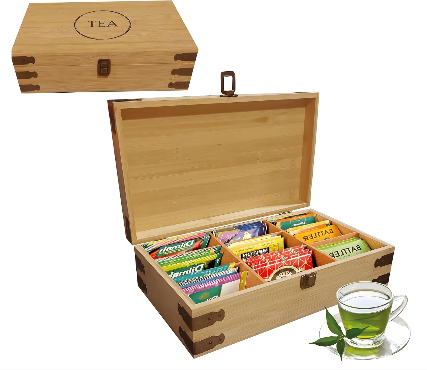 Amazon.com: ASMB HOUSE Bamboo Tea Bags Organizer-Tea Box Organizer ...