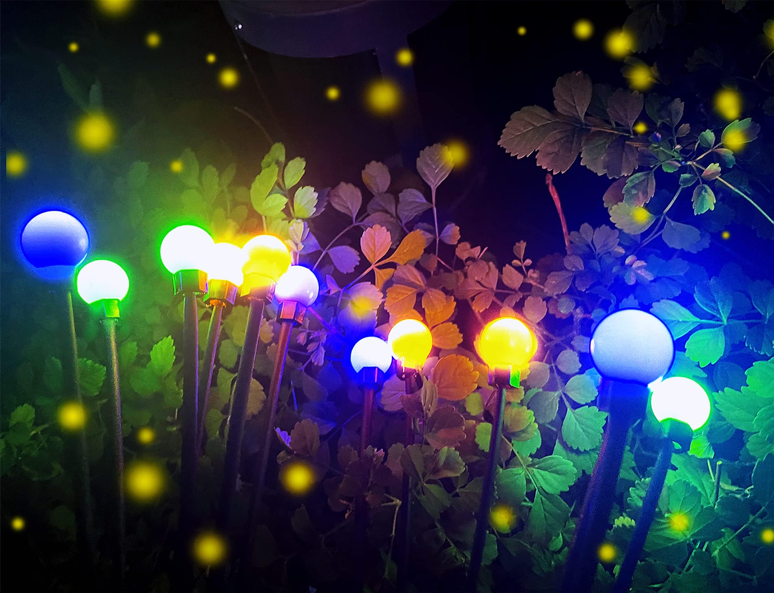 Skmuvhys Firefly Garden Lights Solar Outdoor, 2Pack 6Leds Solar Powered ...