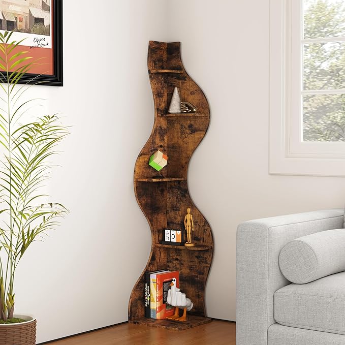 Amazon.com: YOWOS 5 Tier Extra Narrow Corner Shelf for Small Spaces ...