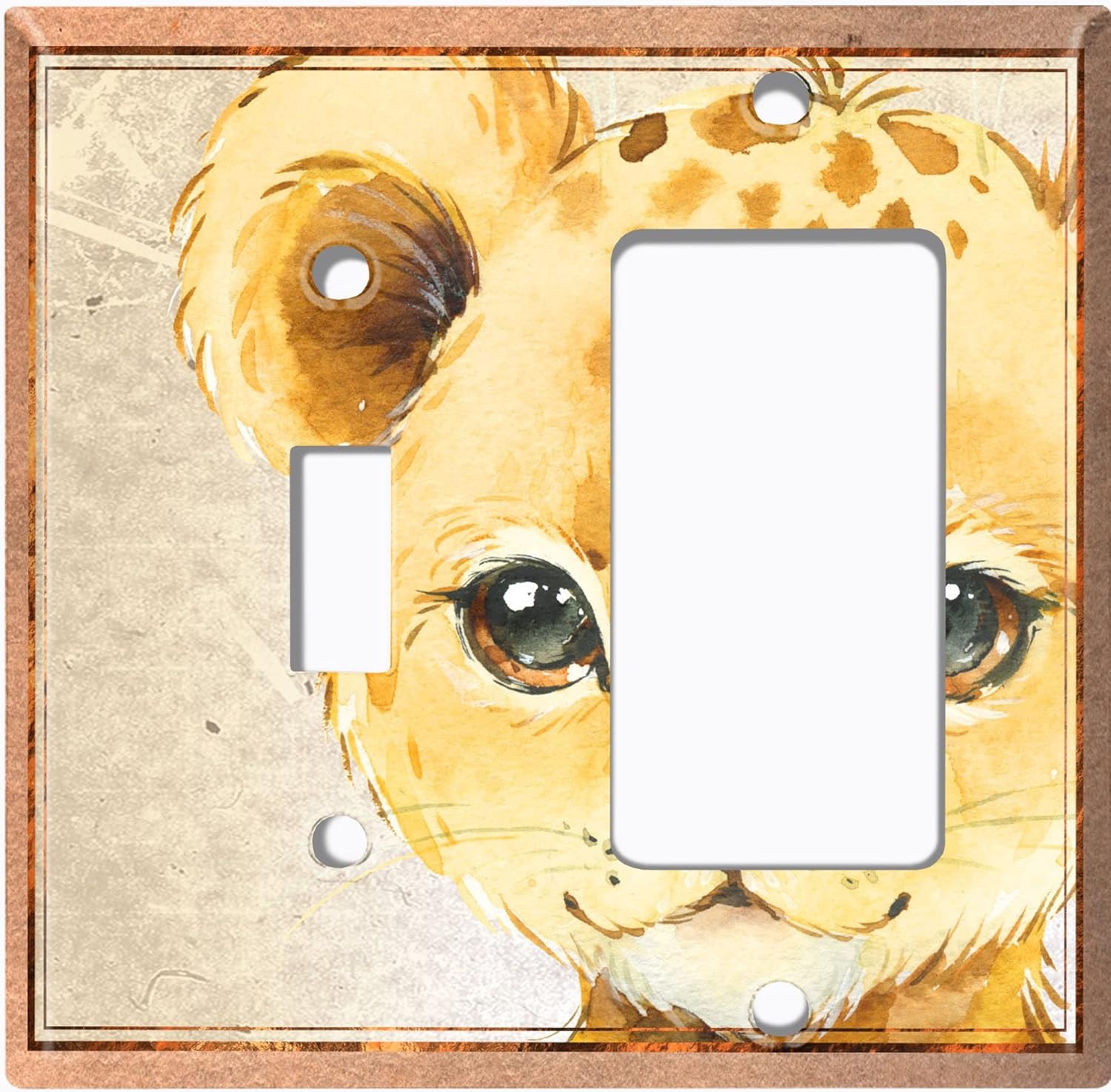 Amazon.com: Metal Light Switch Plate Cover Cute Baby Animal Cheetah ...