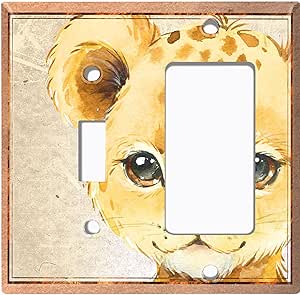 Amazon.com: Metal Light Switch Plate Cover Cute Baby Animal Cheetah ...