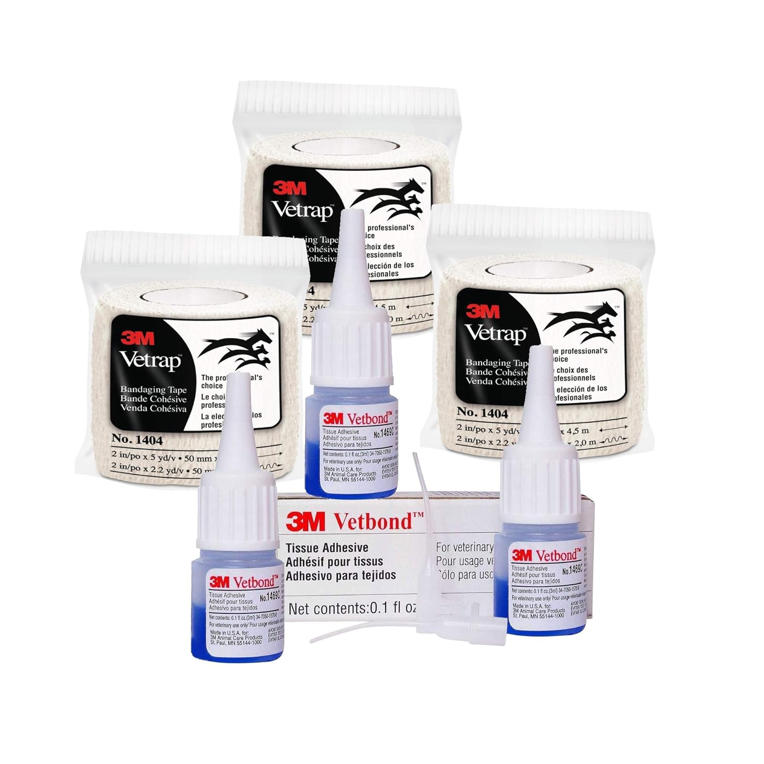 3M Vetbond Tissue Adhesive Kit, 3ml Bottles w/MSDS (3 Bottle Kit ...