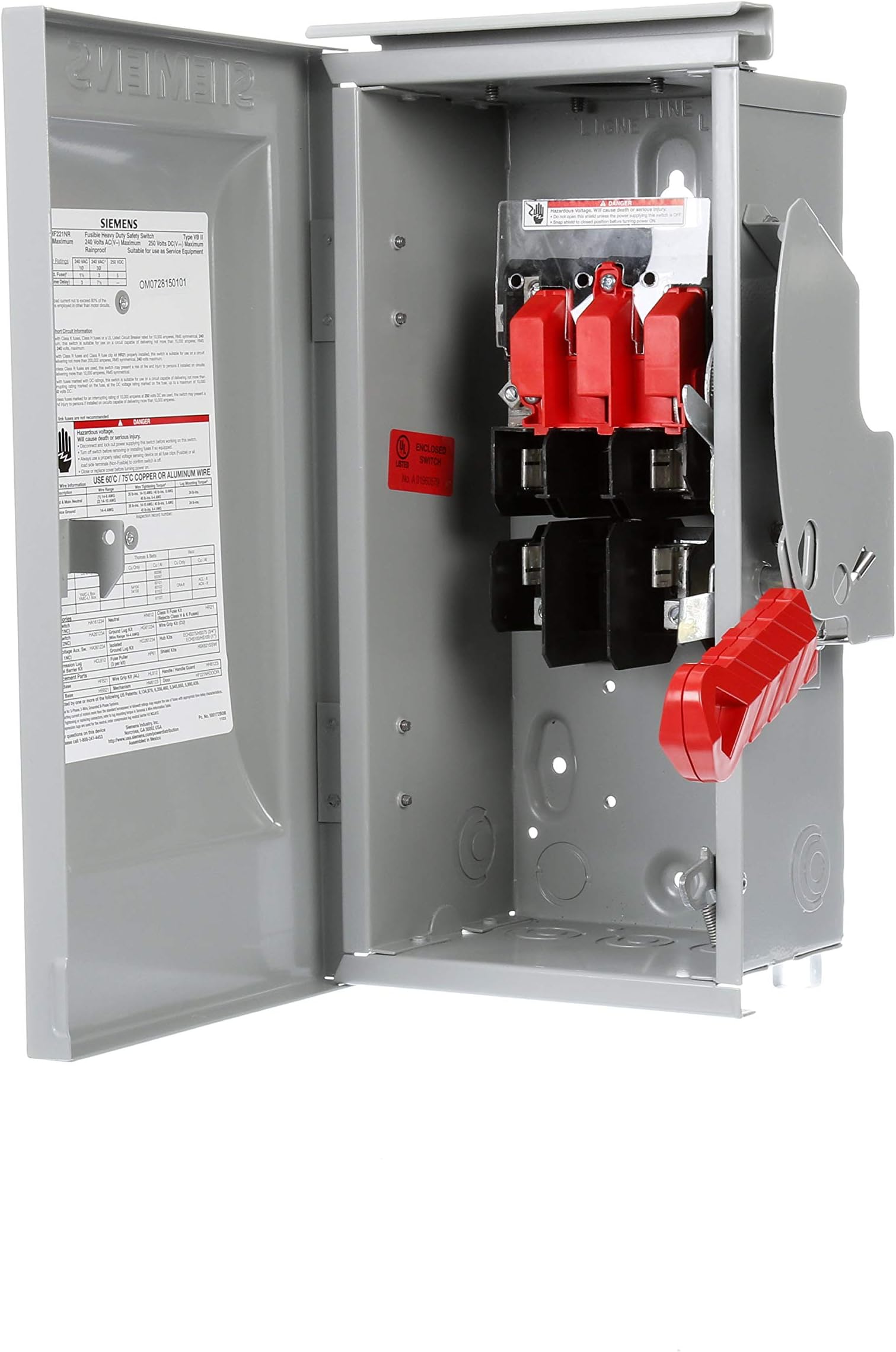 Siemens HF221NR 30-Amp 2 Pole 240-volt 3 Wire Fused Heavy Duty Safety ...