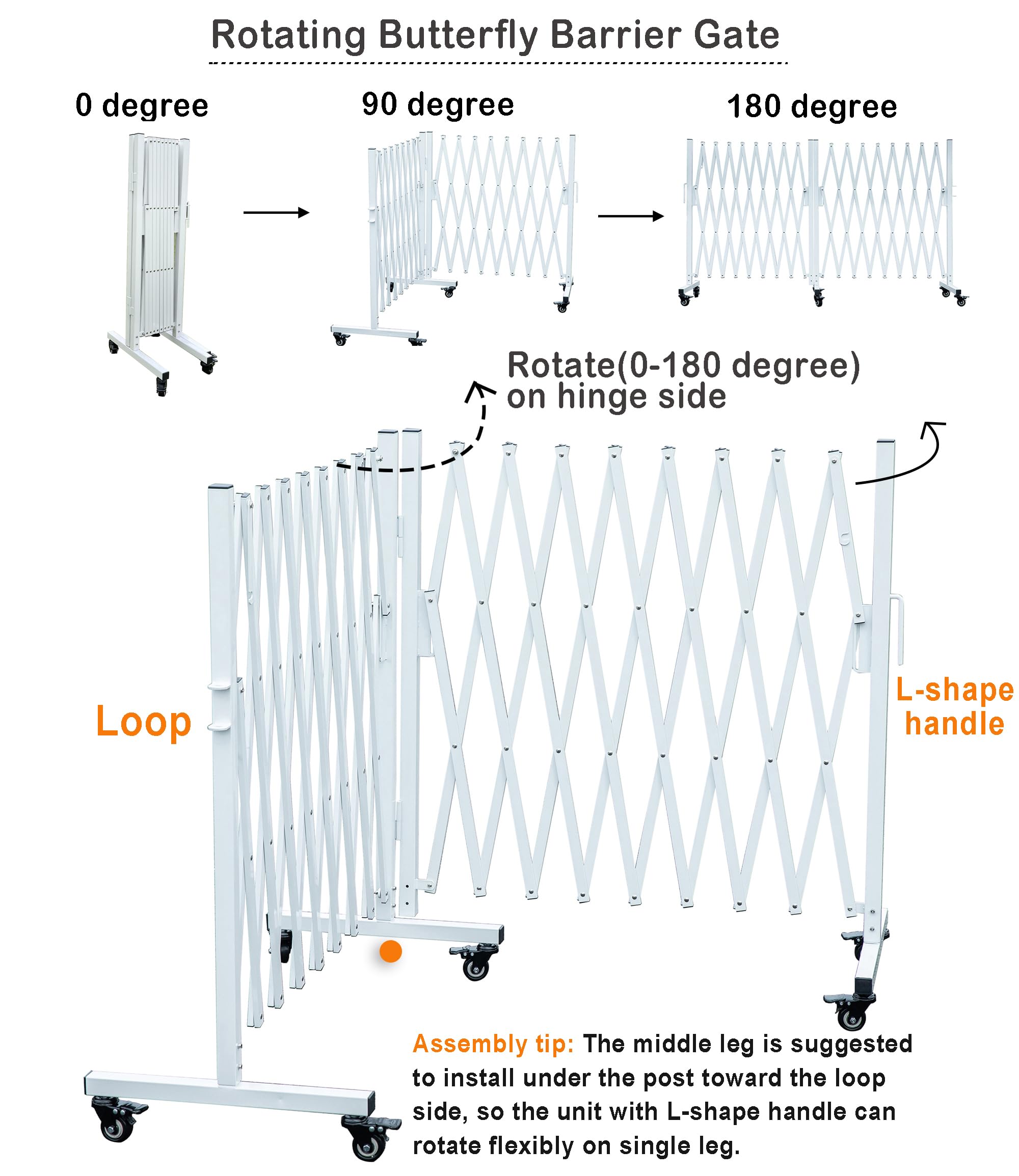 Metal Expandable Barricade Gate, Rotating Design, Mobile Safety Barrier ...