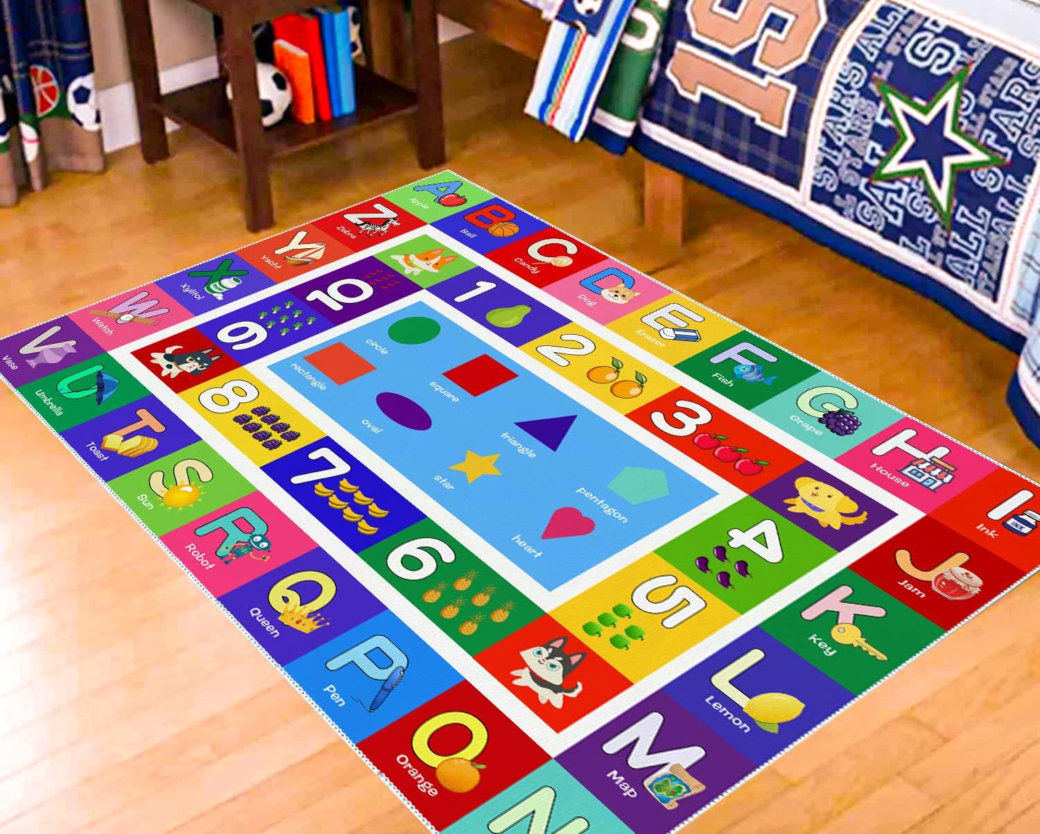 Amazon.com: VICIKOIA ABC Kids Alphabet Rug - Vibrant Colorful Bright ...