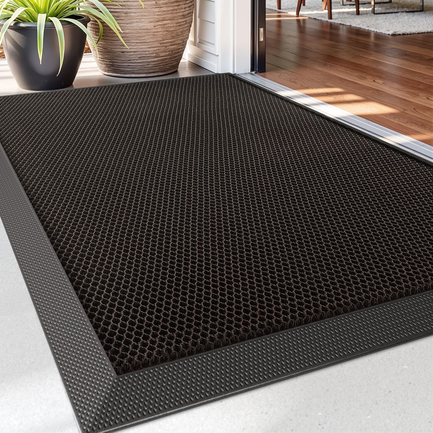 DEXI Door Mat 60 x 90 cm, Non-slip Dirt Trapper Doormats Outside, Quick ...