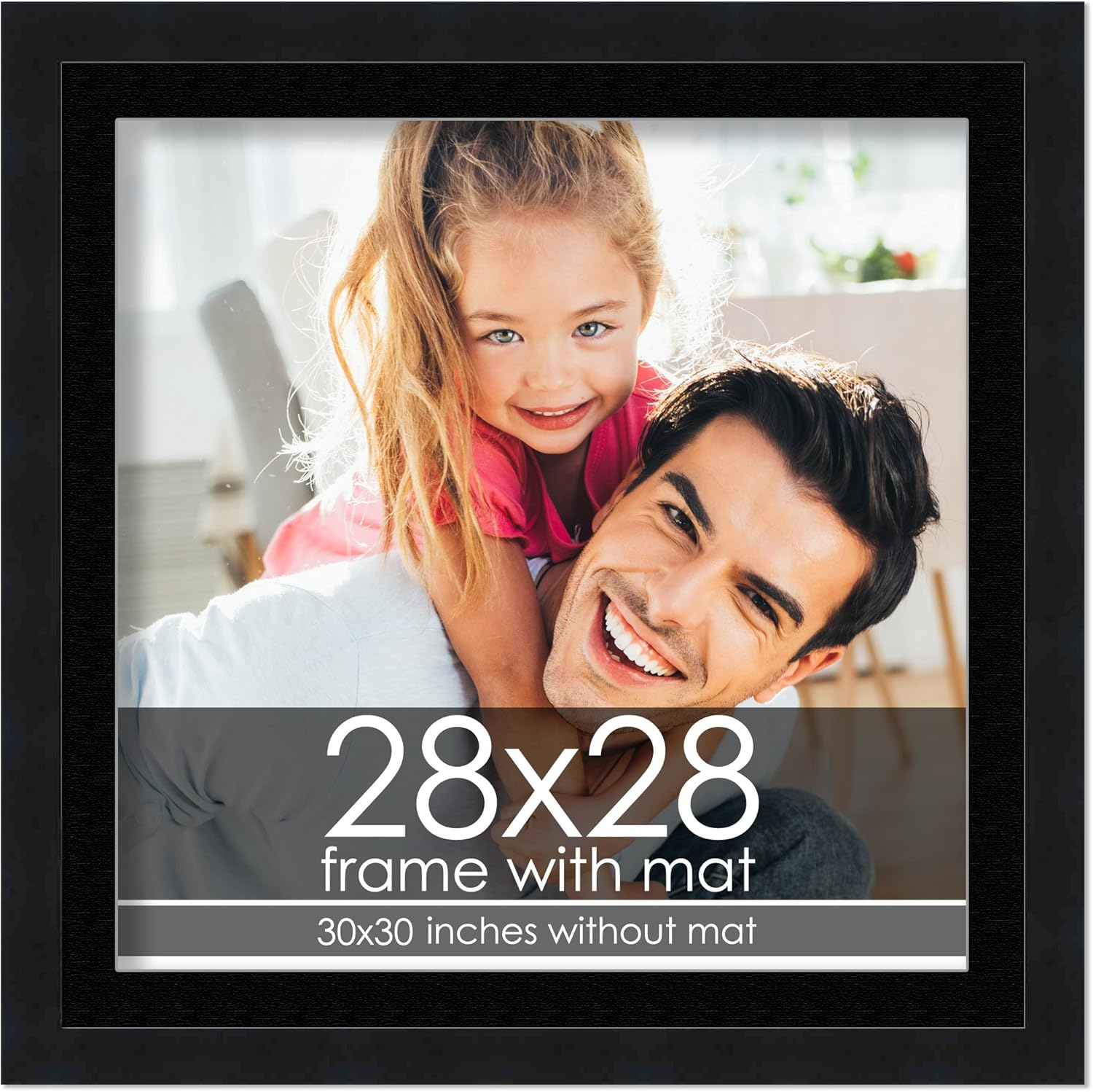Amazon.com - 28x28 Frame with Mat - Black 30x30 Frame Wood Made to ...