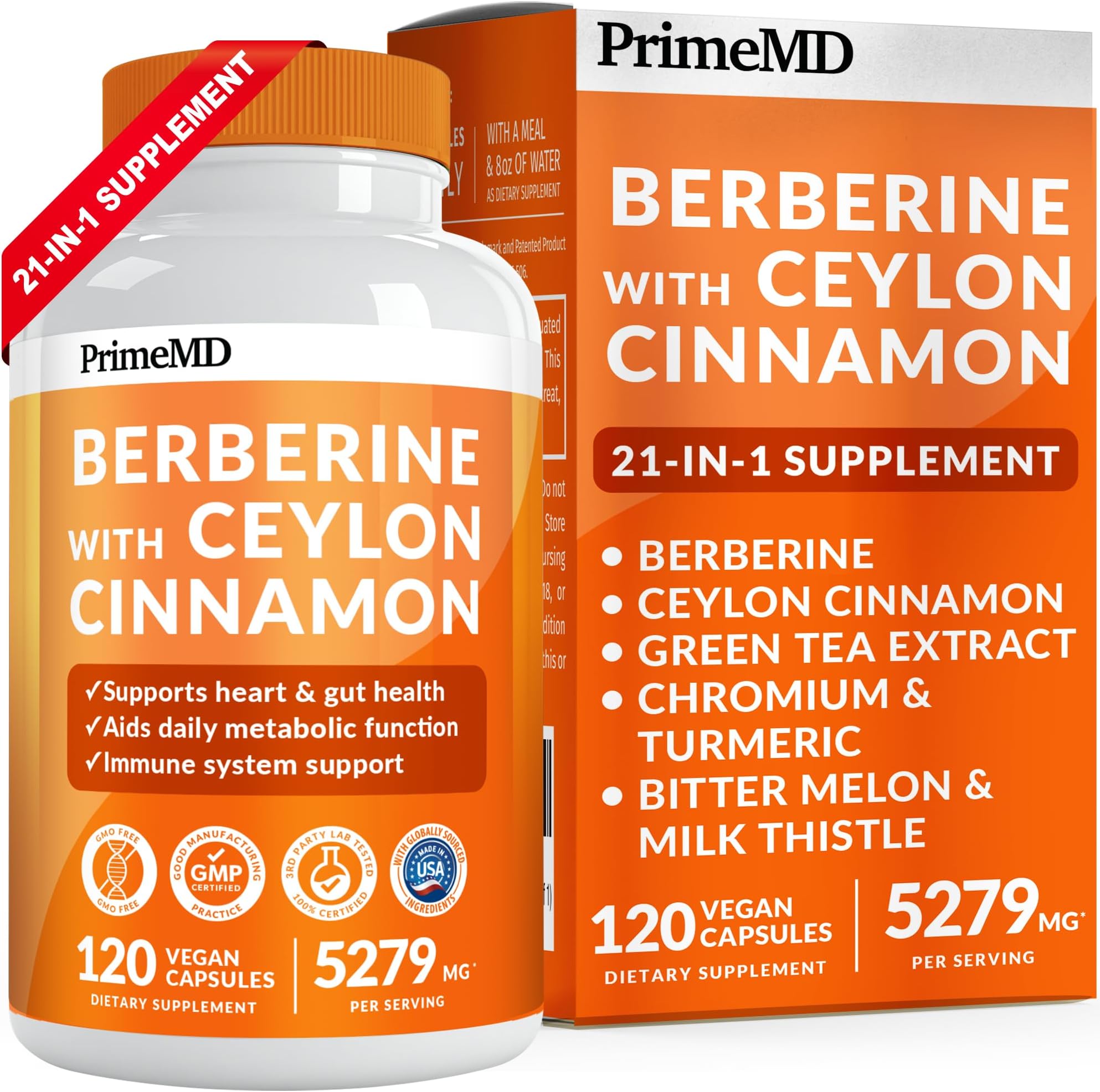 Amazon.com: PrimeMD 21-in-1 Berberine Supplement with Ceylon Cinnamon ...