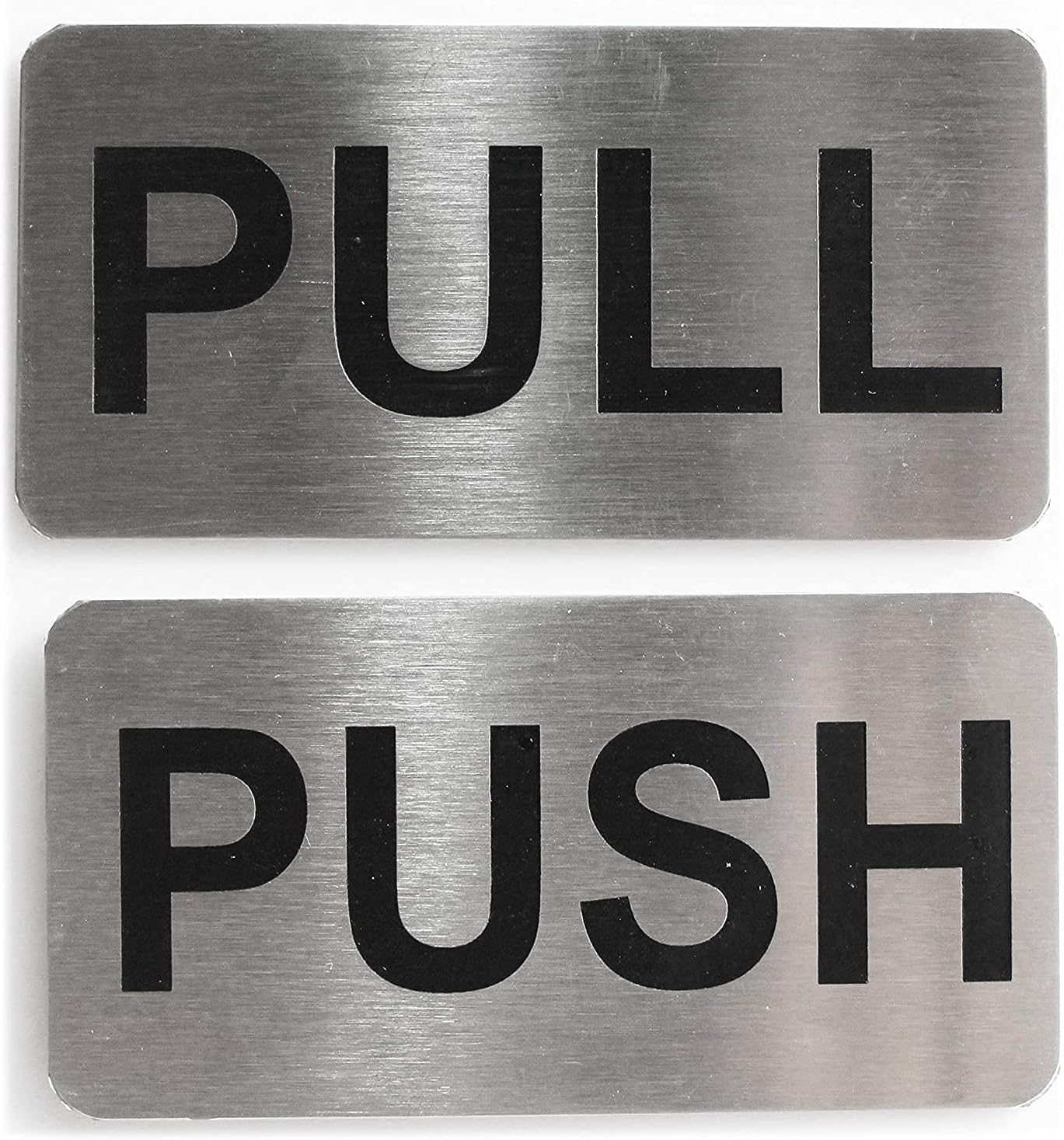 MKSIGN Push Pull ROUND Sign Stickers Self Adhesive Stainless Steel Push ...