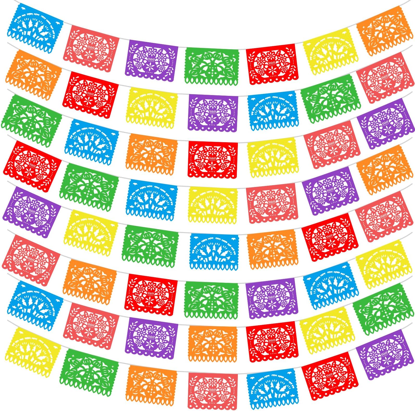 Amazon.com: 1.5 x 3 Ft Fiesta Serape Bunting Flag - 8pcs Cinco de Mayo ...