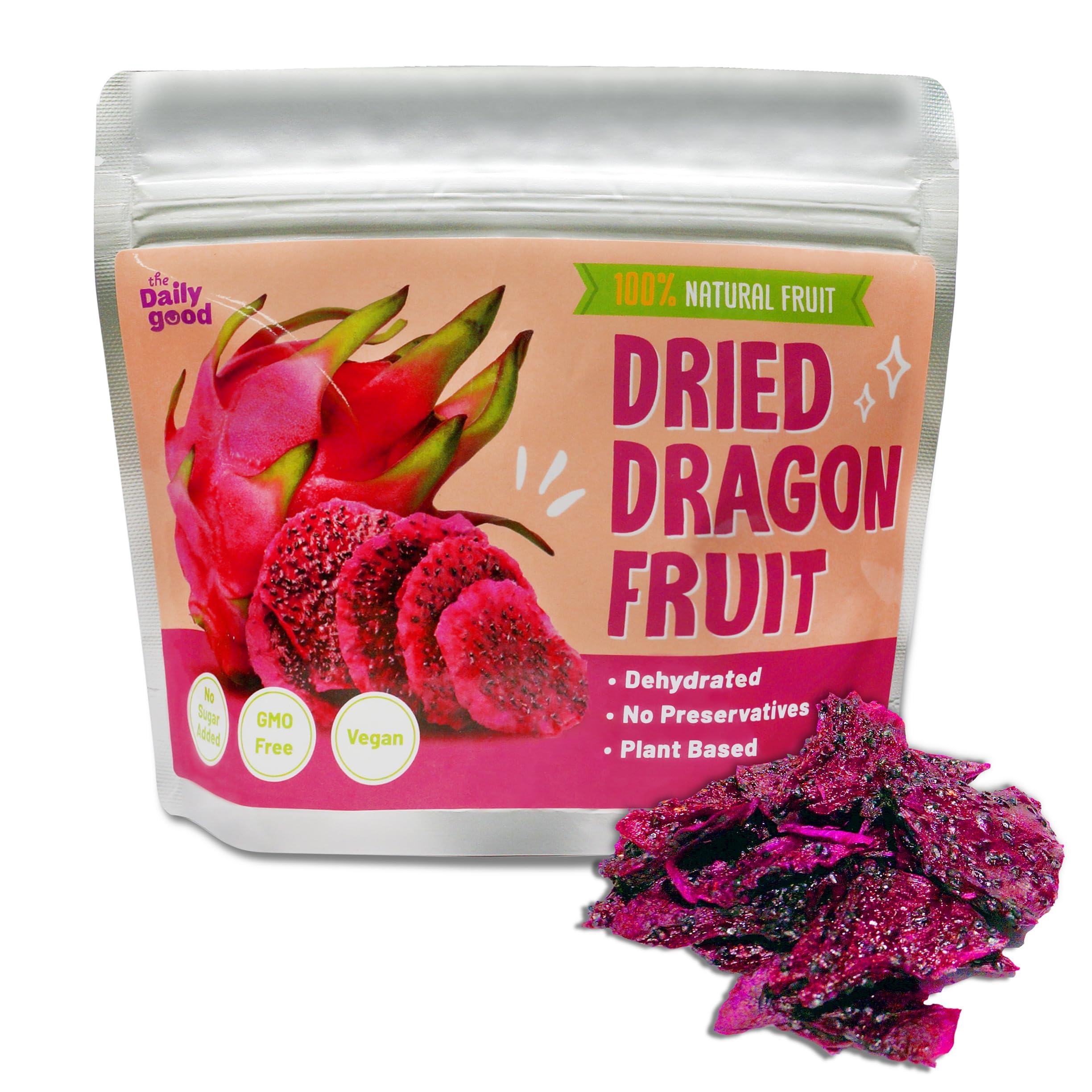 Amazon.com: The Daily Good Soft-Dried Dragon Fruit Slices | All Natural ...