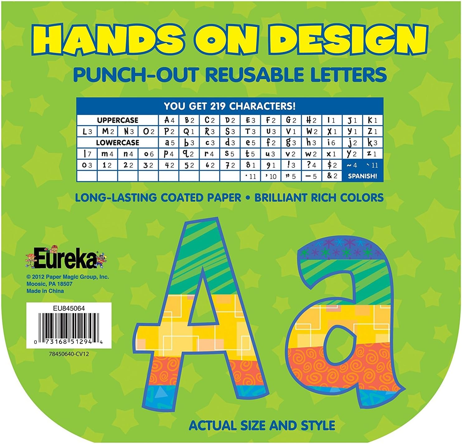 Amazon.com: Eureka Reusable 4" Deco Letters, 200 Pieces, Fun Damental ...