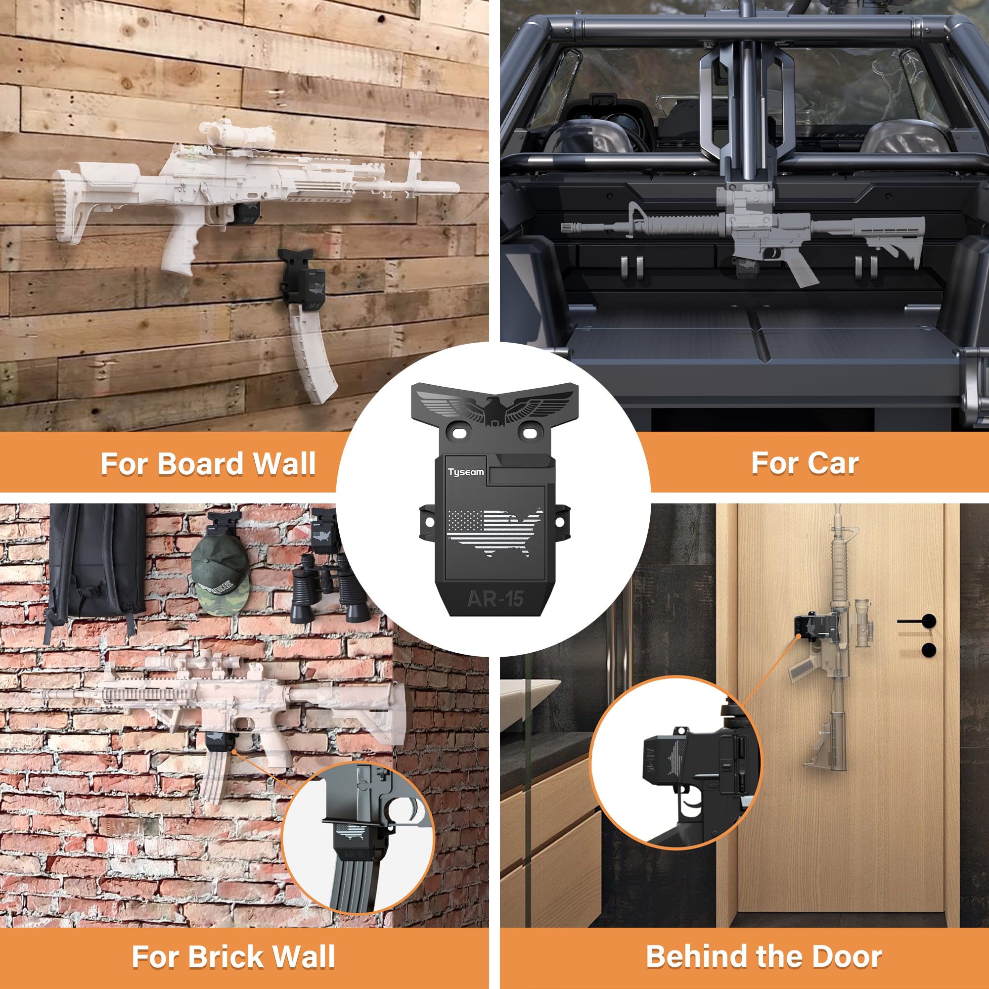 Snapklik.com : Tyseam Gun Wall Mount For 223/5.56 Rifle + Magazine, AR ...
