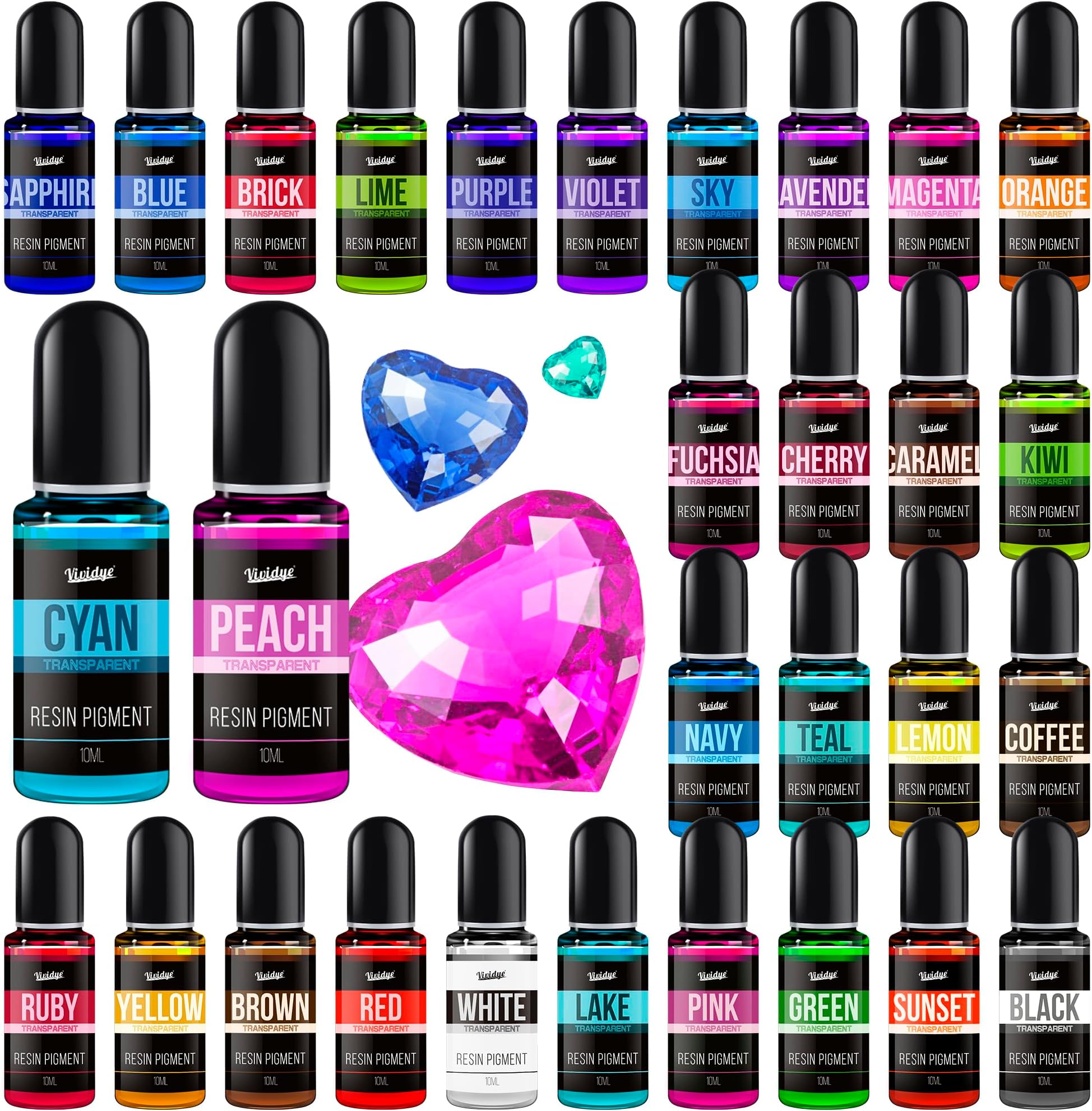 Epoxy Resin Pigment - 30 Colors Concentrated Liquid Epoxy Resin Dye ...