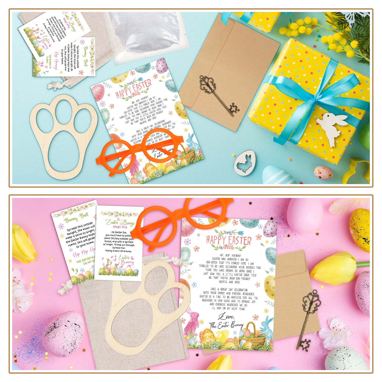 Snapklik.com : 11 Pcs Easter Bunny Evidence Set Bunny Footprints ...