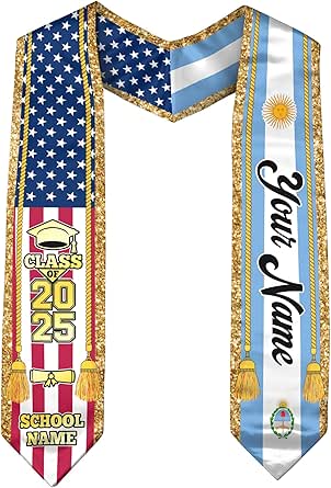 Amazon.com: Argentines Graduation Sash, Custom Argentines American Flag ...