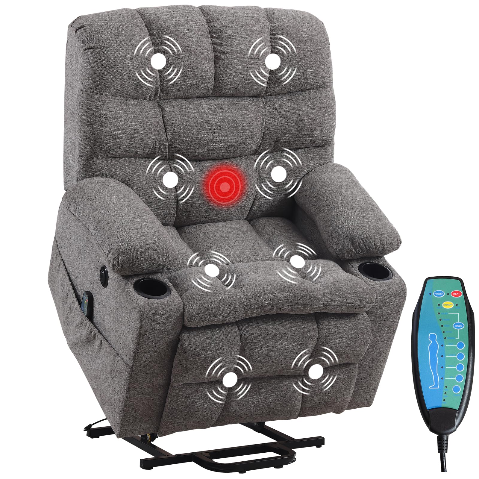 Amazon.com: Phoenix Home Large Power Lift Recliner with Massage and ...