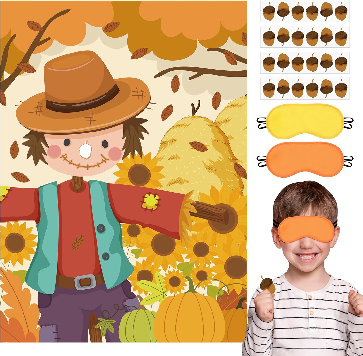 Amazon.com: Fall Festival Games for Kids Thanksgiving Pin The Nose On ...