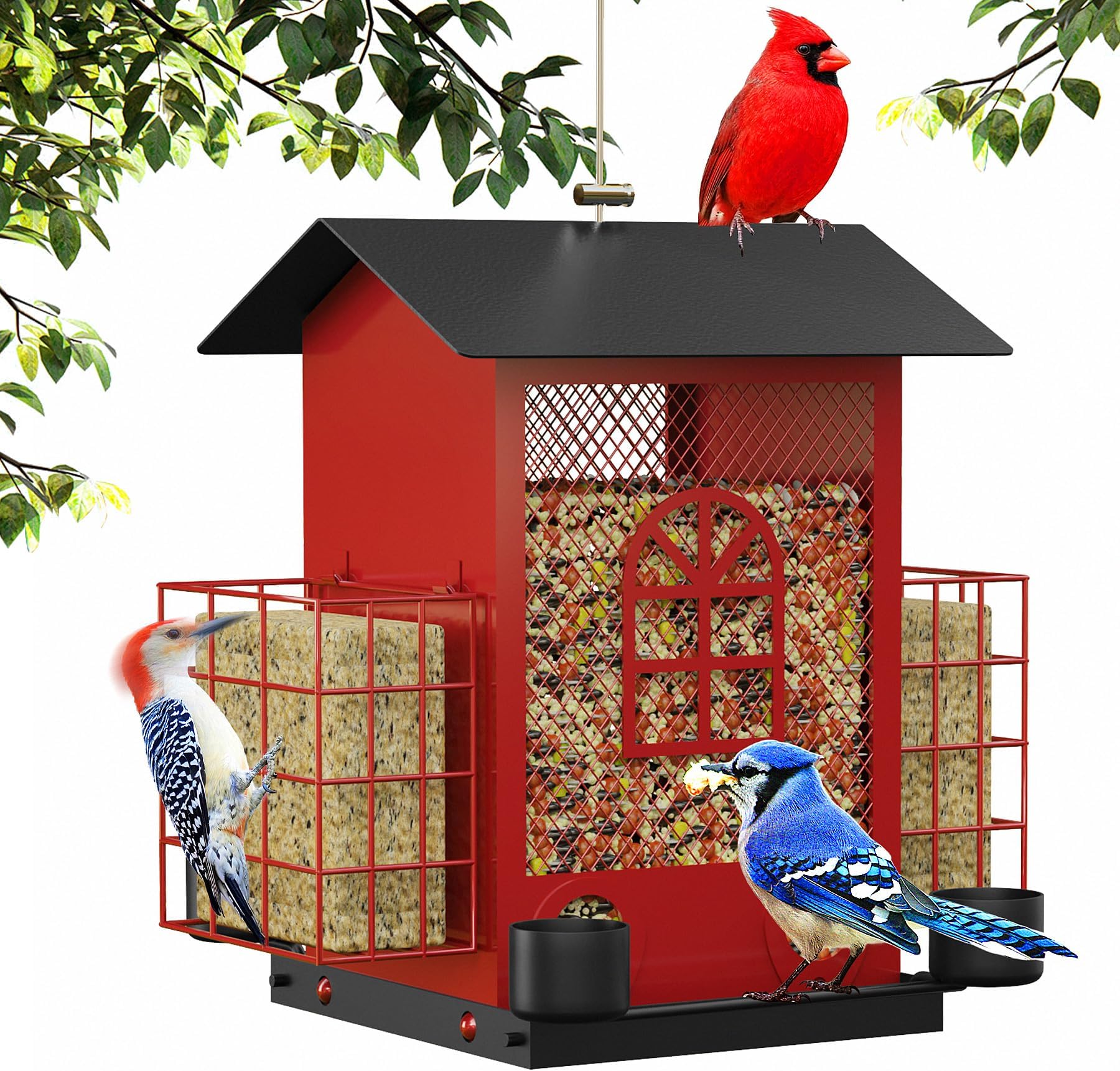 Amazon.com : Solar Wild Bird Feeders for Outdoors Hanging, Metal Bird ...
