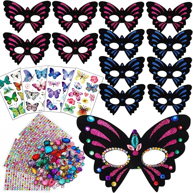 Amazon.com: RICHNESS Butterfly Masks for Kids Make Your Own Kids ...
