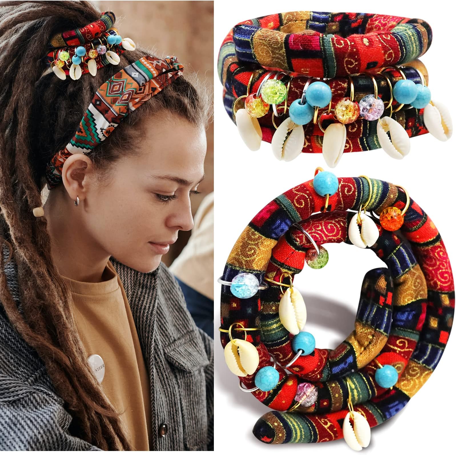 Amazon.com : 28 Pieces Spiral Lock Hair Tie Dreadlock Accessories Set ...