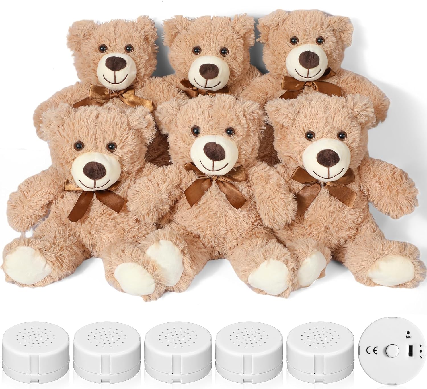 Amazon.com: Halloscume 6 Pack 14" Bears Stuffed Animals with Voice ...