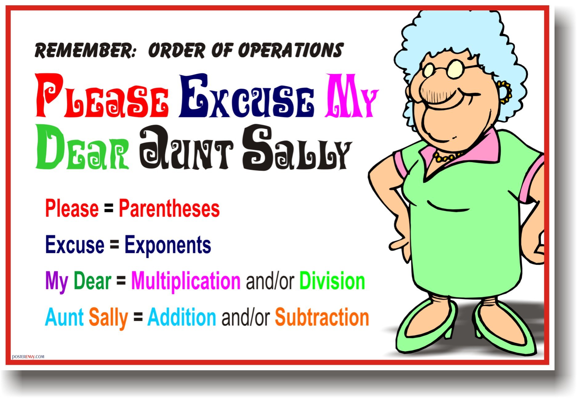 Amazon.com: Remember Order of Operations - Classroom Math Poster ...