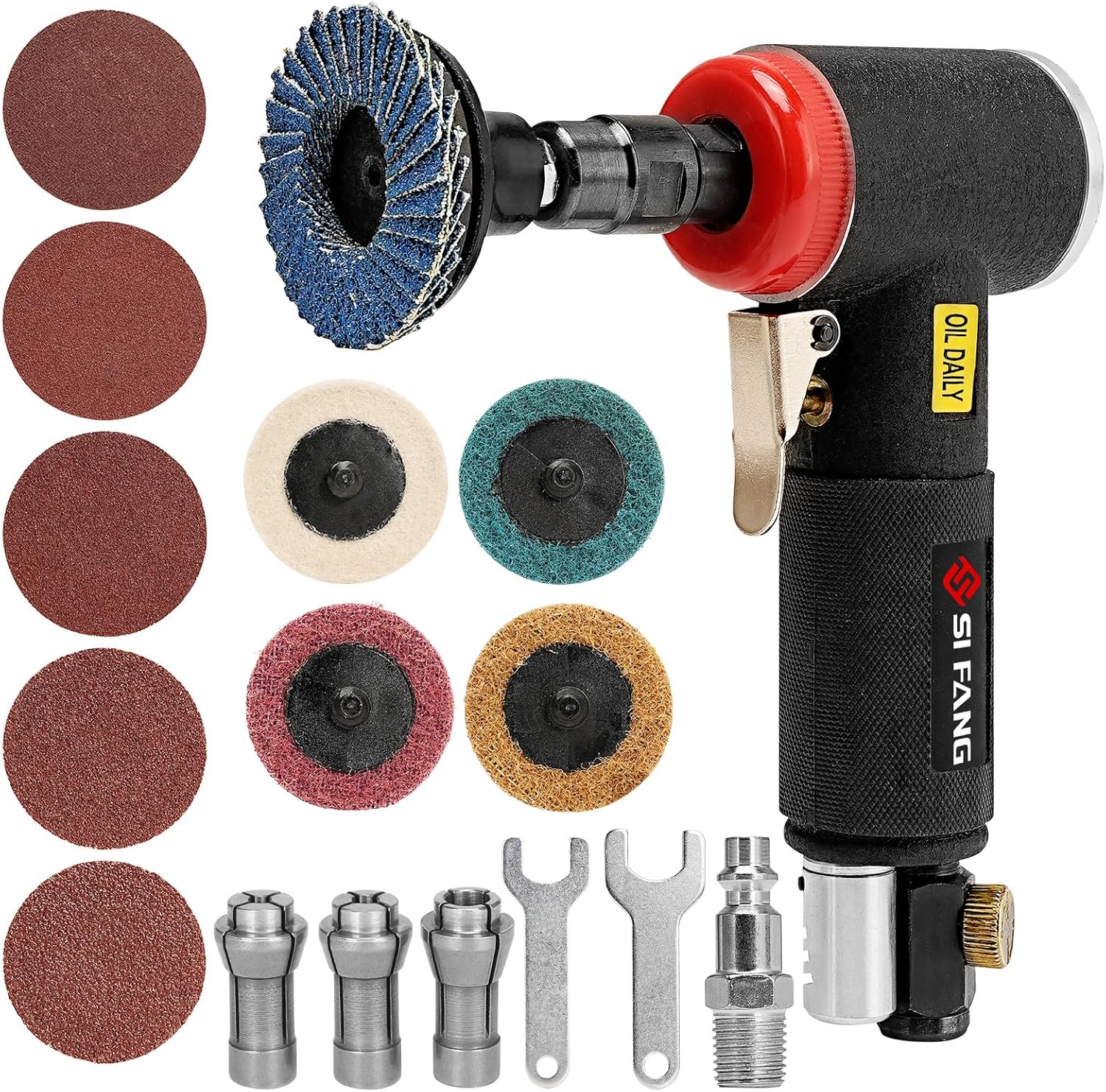 SI FANG Roloc Angle Grinder, Pneumatic Grinder 10 Different Discs 2 ...