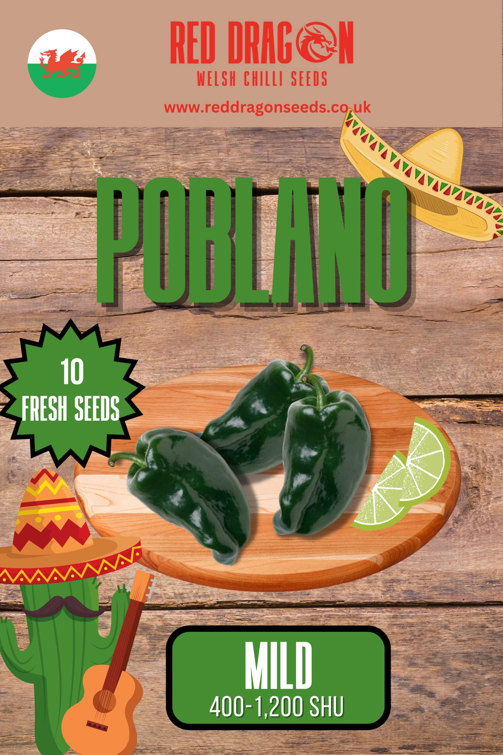 Poblano Chilli Seeds - 10 Fresh Seeds - Ancho Poblano Pepper Seeds ...