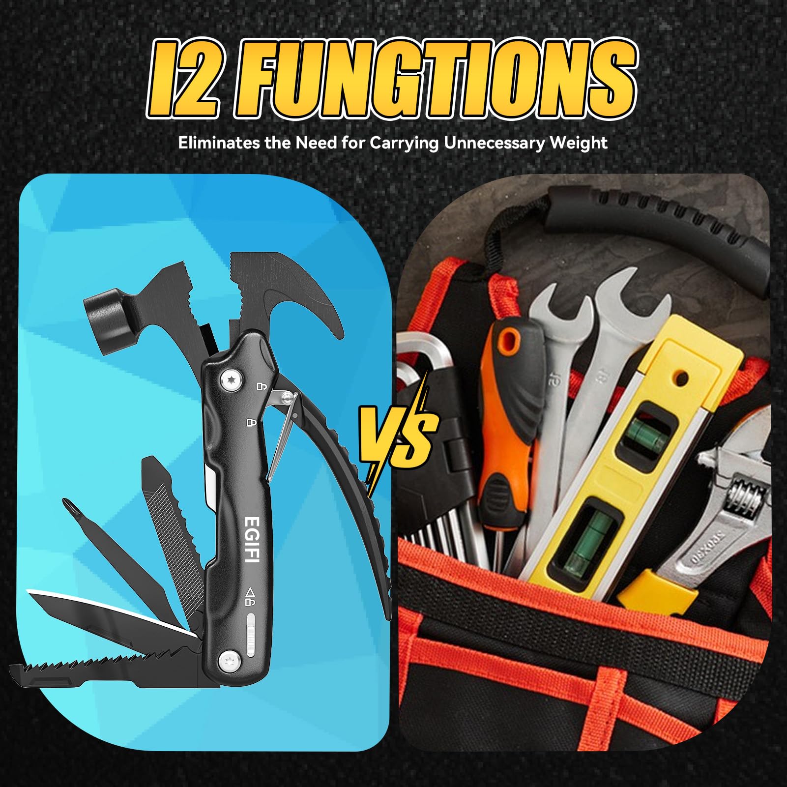 Multitool Hammer JSWS 12-in-1 Multi-Tool Hammer - Survival Gear With ...