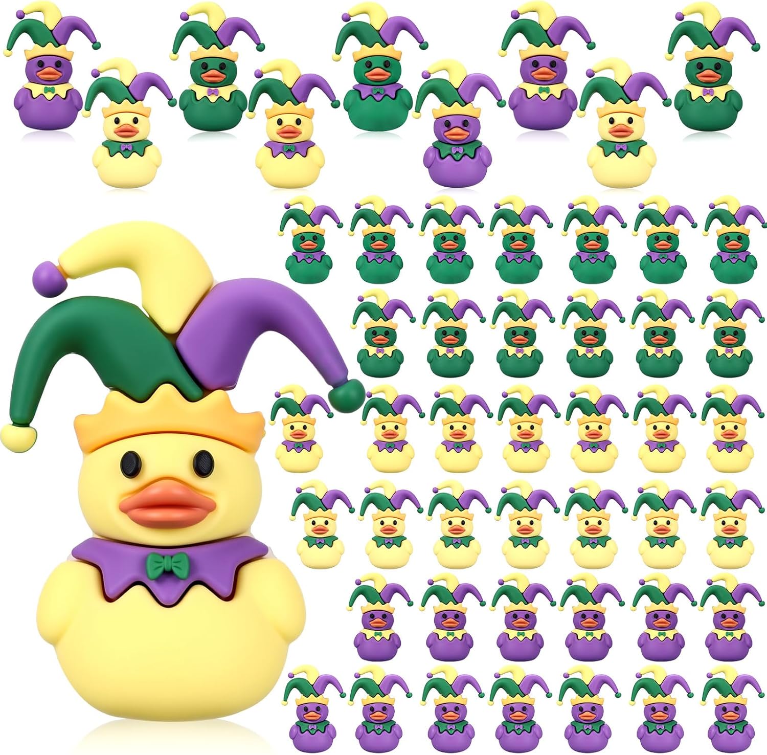 Amazon.com: Gejoy 50 Pcs Carnival Rubber Ducks Mini Rubber Ducks Funny ...