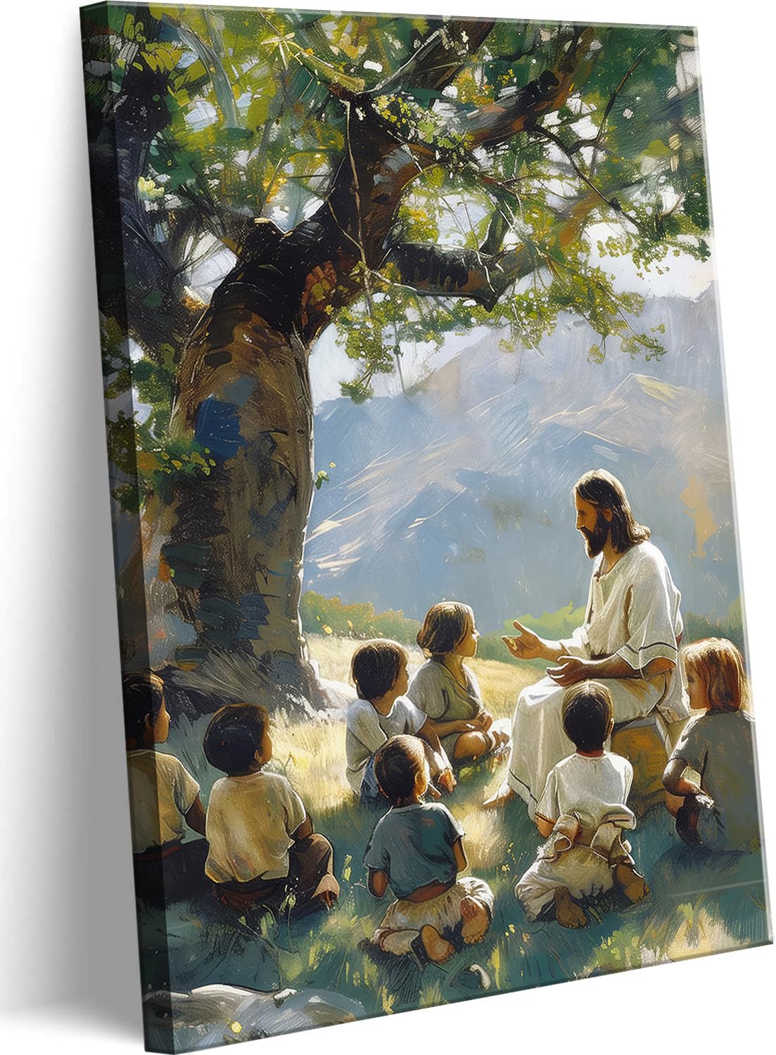 Amazon.com: Jesus Teaching Children Canvas Wall Art Christian Jesus ...