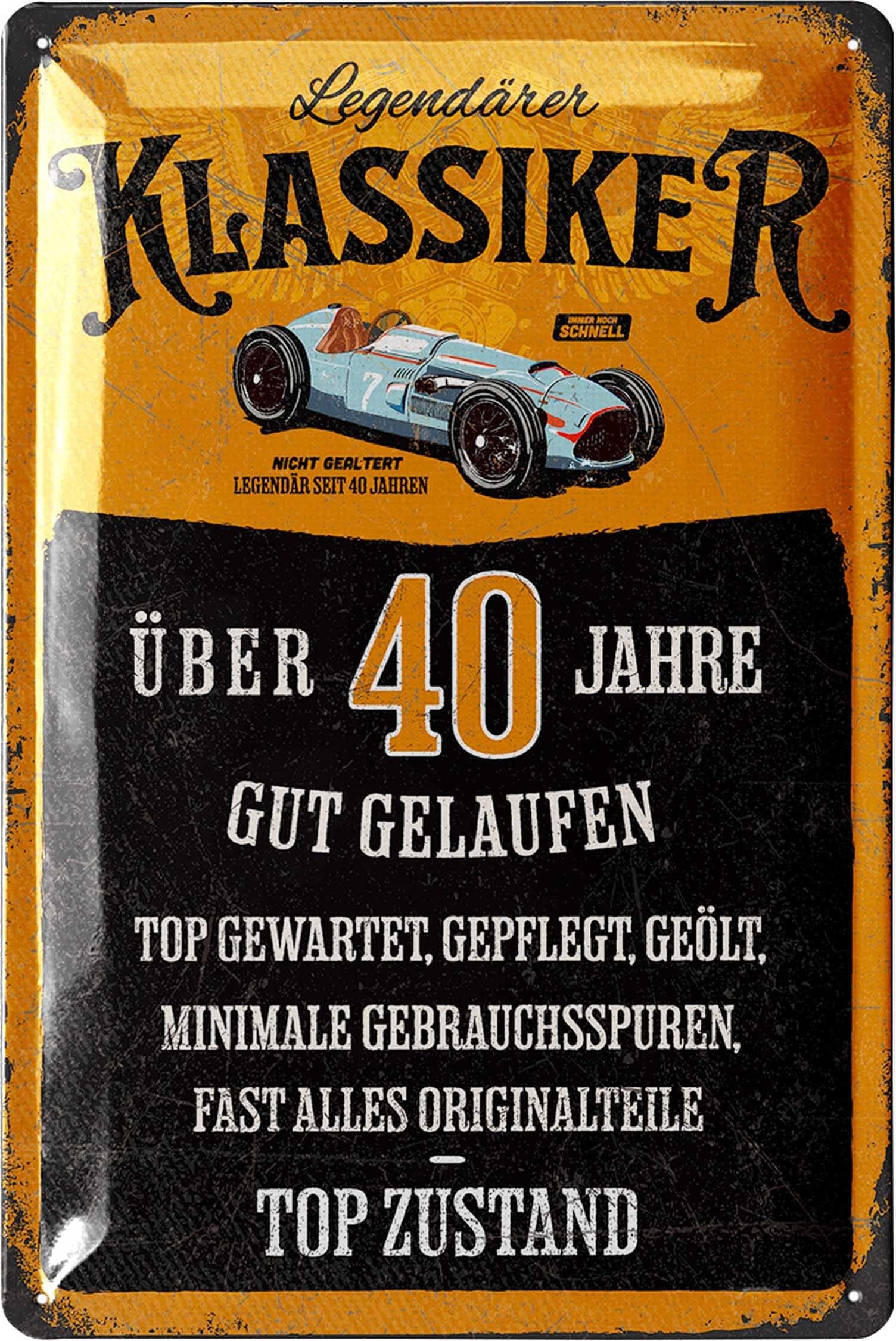 Amazon.de: DankeDir! Bierzig Jahre - 30 x 20 cm Schild - 40er 40 Jahre ...