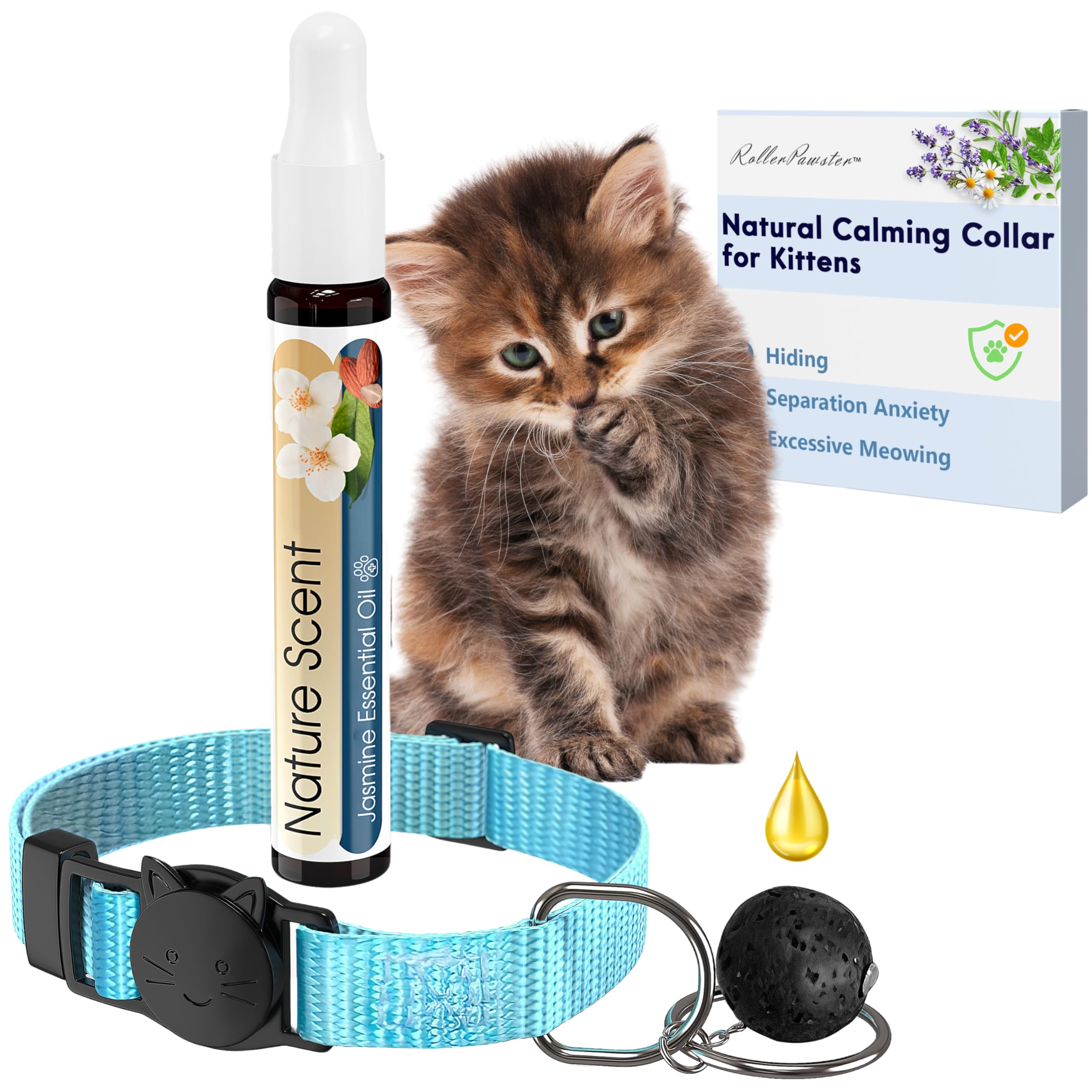 Pet Supplies : Kitten Calming Collar with 100% Natural Oil, Cat Stress ...