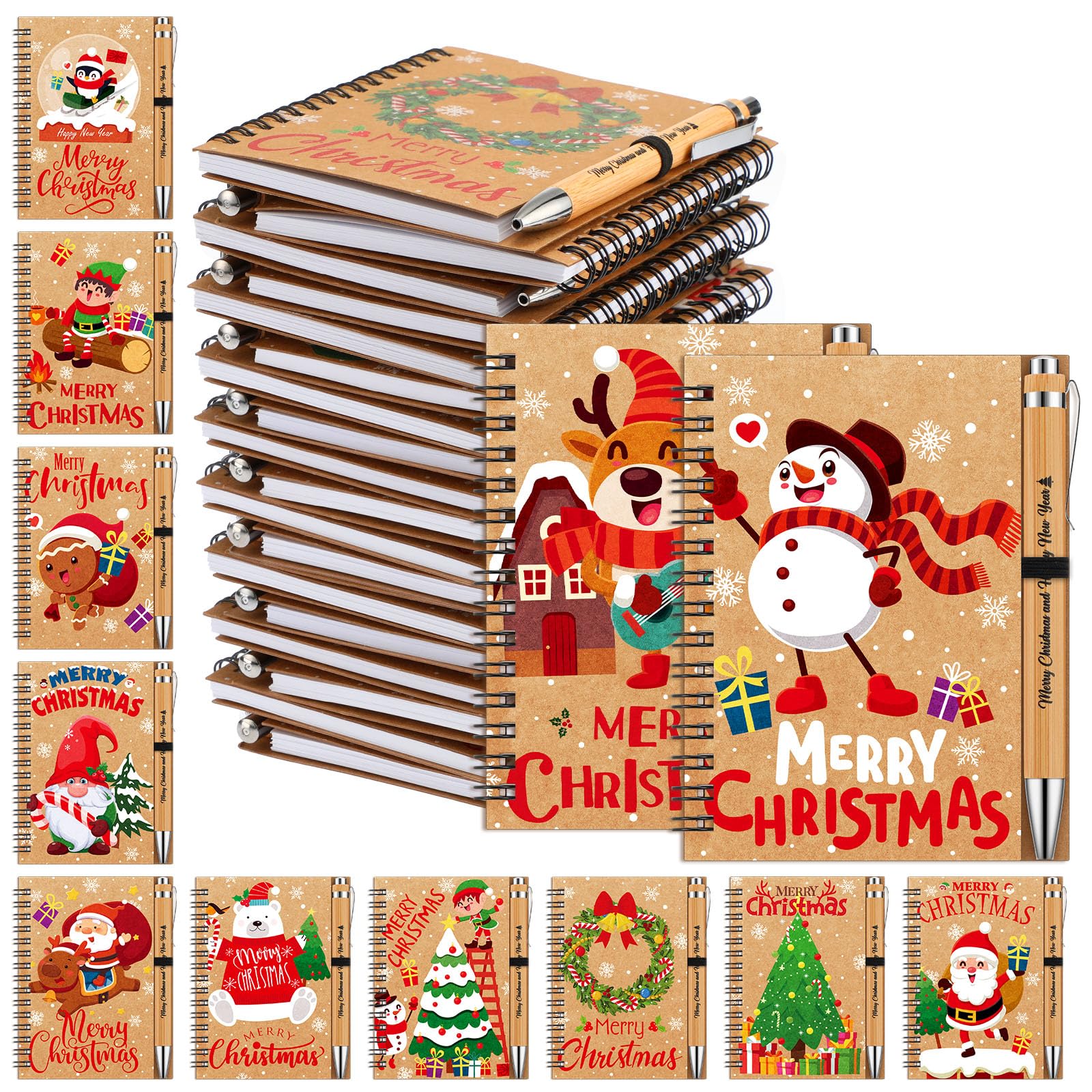 Amazon.com : Gueevin 72 Pcs Christmas Notebooks with Pens Gifts Bulk ...