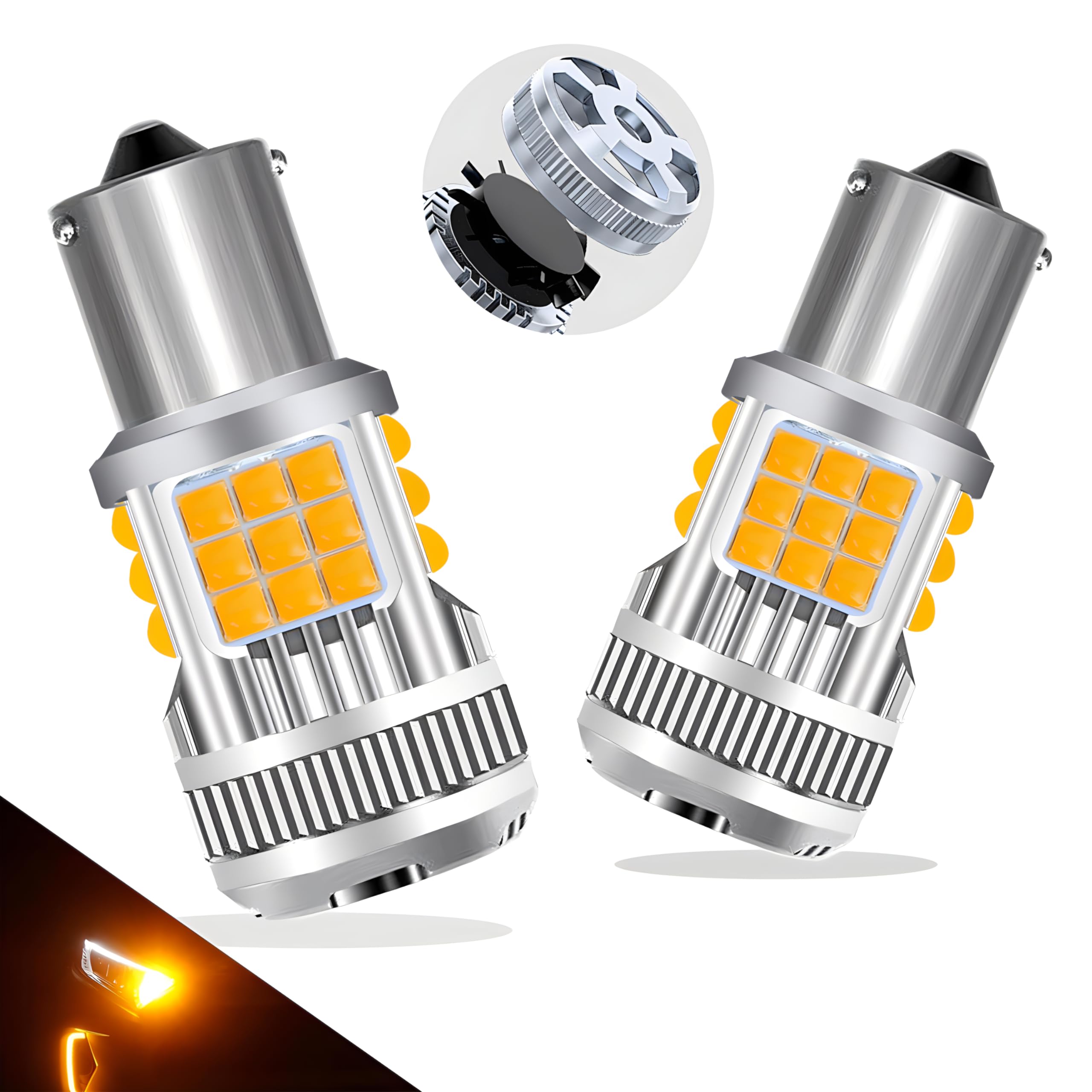 Amazon.com: LEDYOTRY 7507 BAU15S PY21W LED Bulbs Super Bright Amber ...