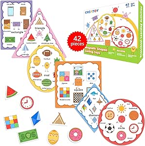 Amazon.com: Creatoy Color Sorting Magnets for Fridge, Magnetic Shapes ...