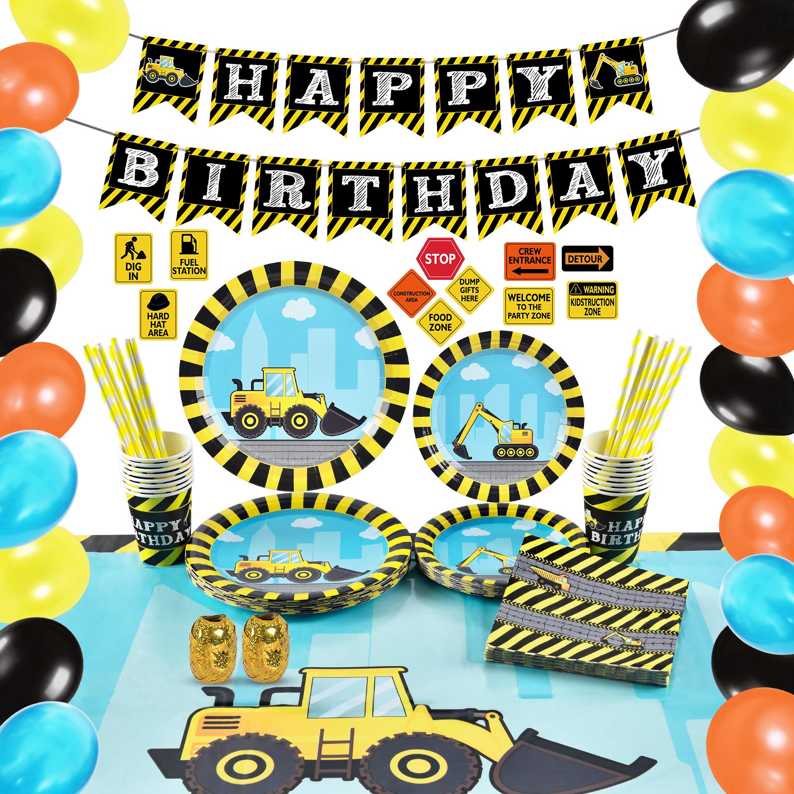 Buy WERNNSAI Construction Party Supplies Set - 117 PCS Dump Truck Party ...