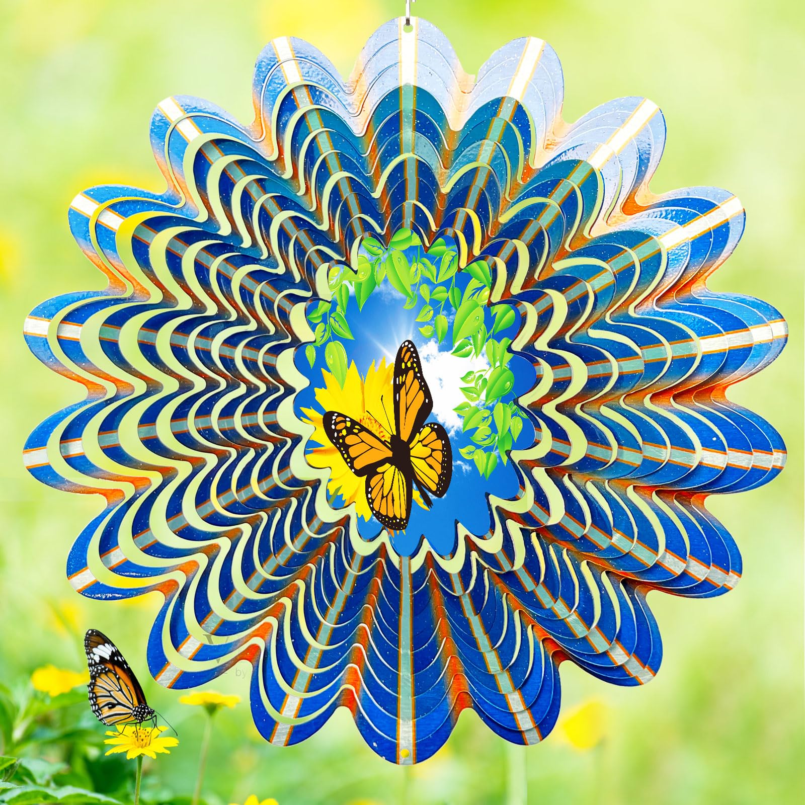 Amazon.com: Eiryhope Butterfly Wind Spinner - 3D Animations Wind ...
