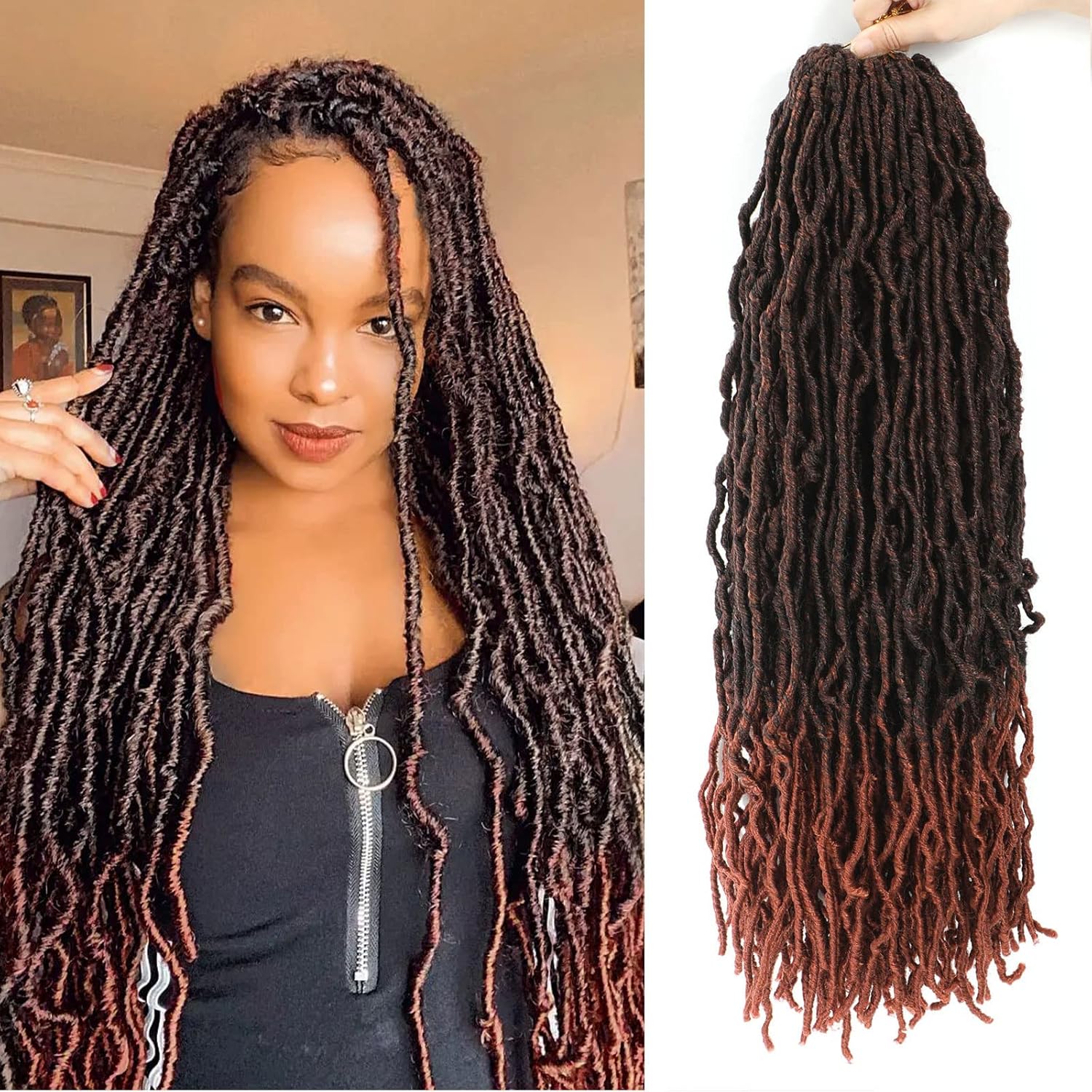 Amazon.com : 22 Inch Faux Locs Crochet Hair 350 Goddess Locs Crochet ...