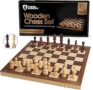 Amazon.com: Chess Sets by Chess Armory - 15 Inch Wooden Chess Set Board ...