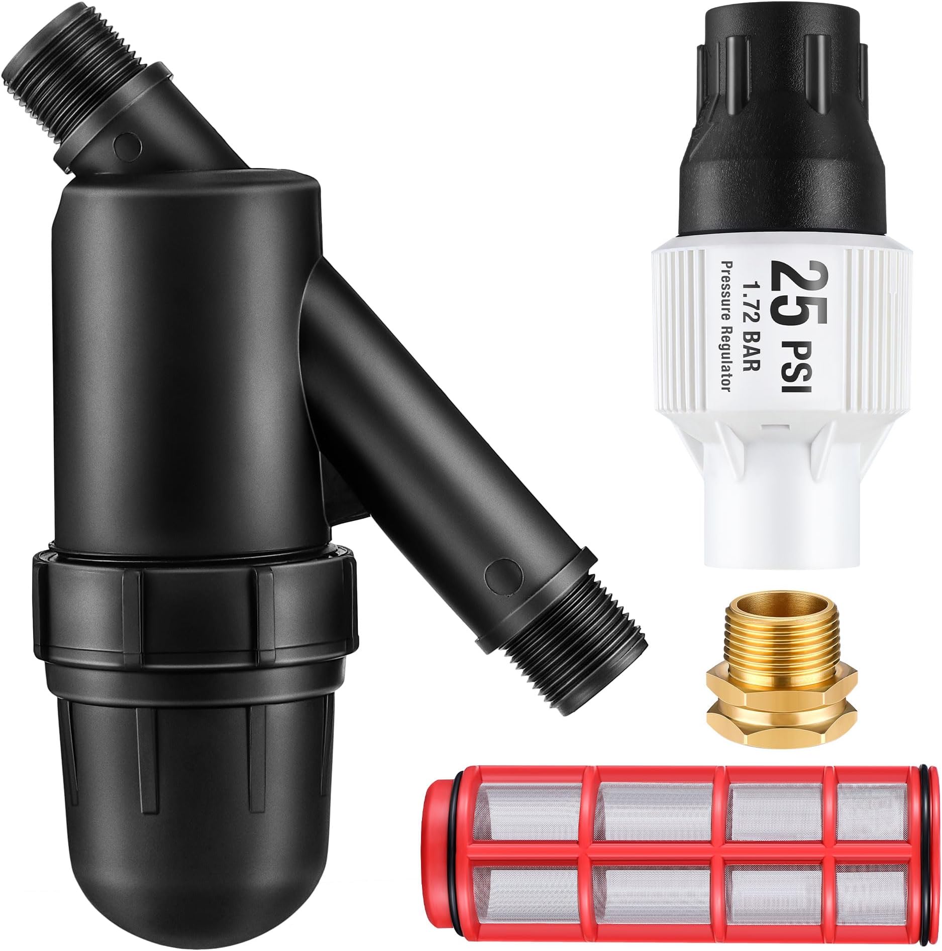 Amazon.com: Aurelema Drip Irrigation Pressure Regulator and Filter, 25 ...