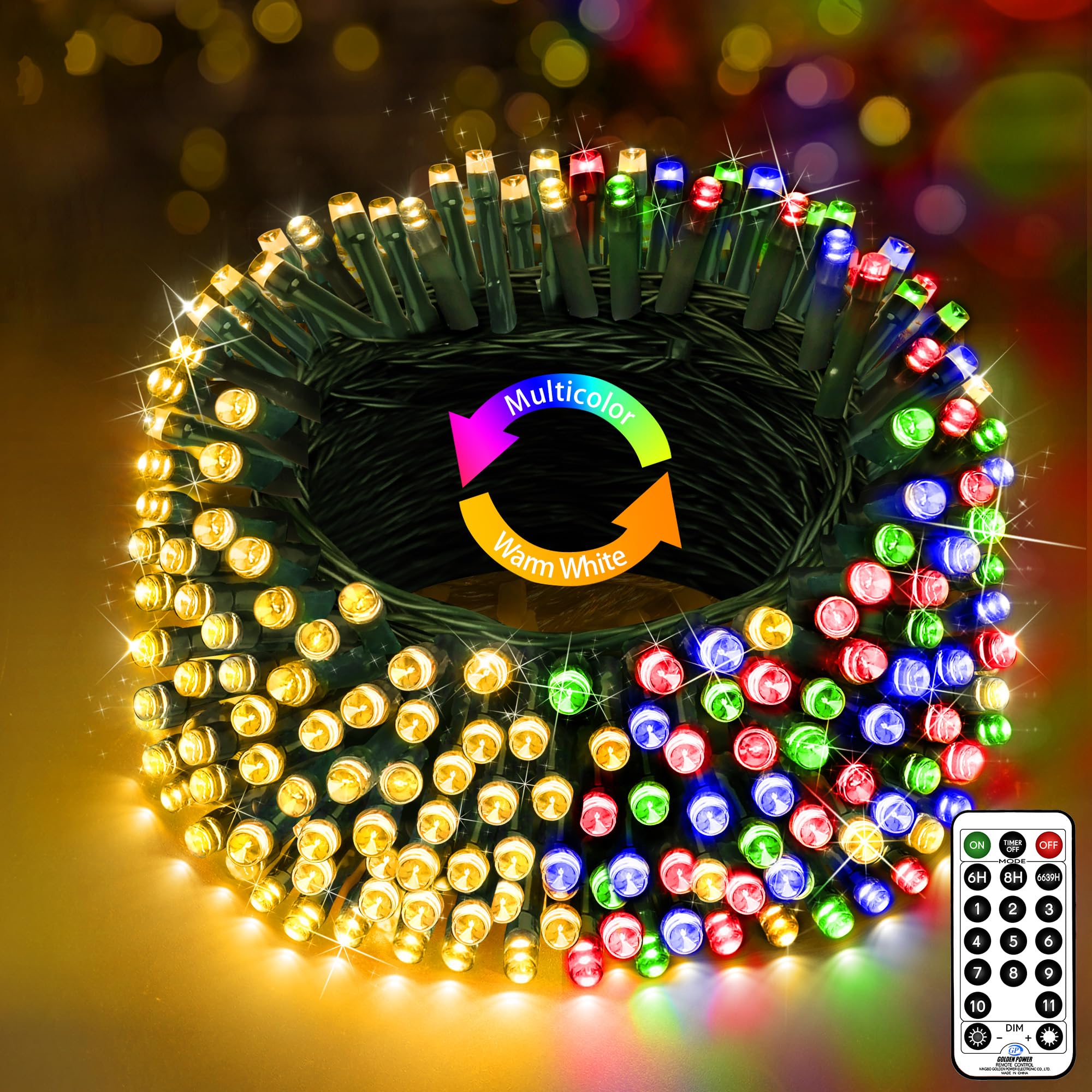 Wireless String Of Christmas Lights Ollny 100 LED Warm White Battery