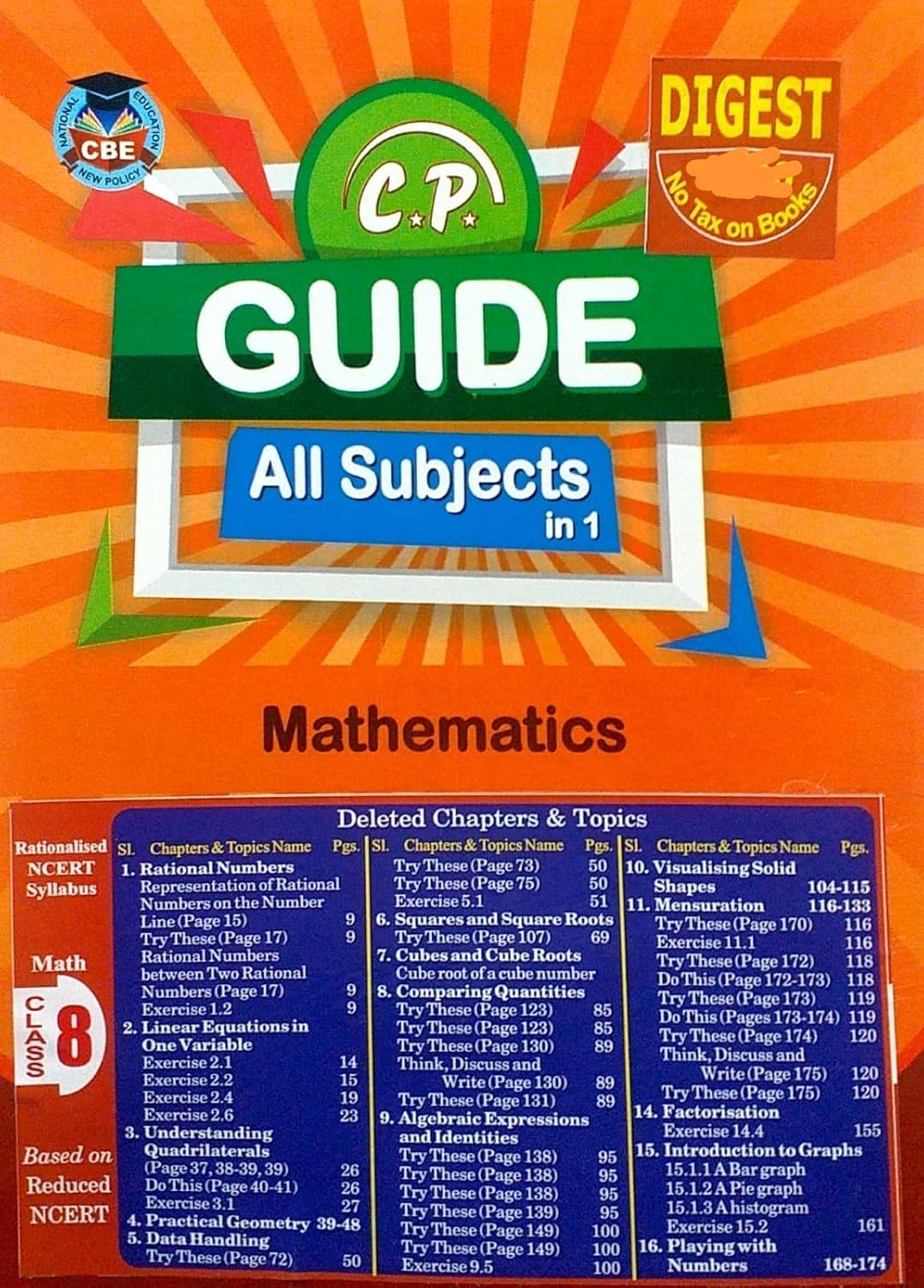 Amazon.in: Buy CP Digest Class 8 Mathematics Guide Based On NCERT ...