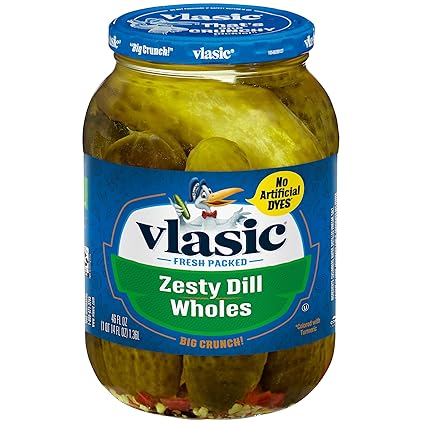 Amazon.com : Vlasic Whole Zesty Dill Pickles, Keto Friendly, 46 FL OZ ...