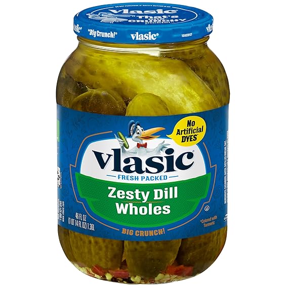 Amazon.com : Vlasic Whole Zesty Dill Pickles, Keto Friendly, 46 FL OZ ...