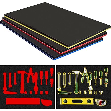 3 Sets Tool Box Foam, Tool Foam Organizers, Tool Box Liner Adjustable ...