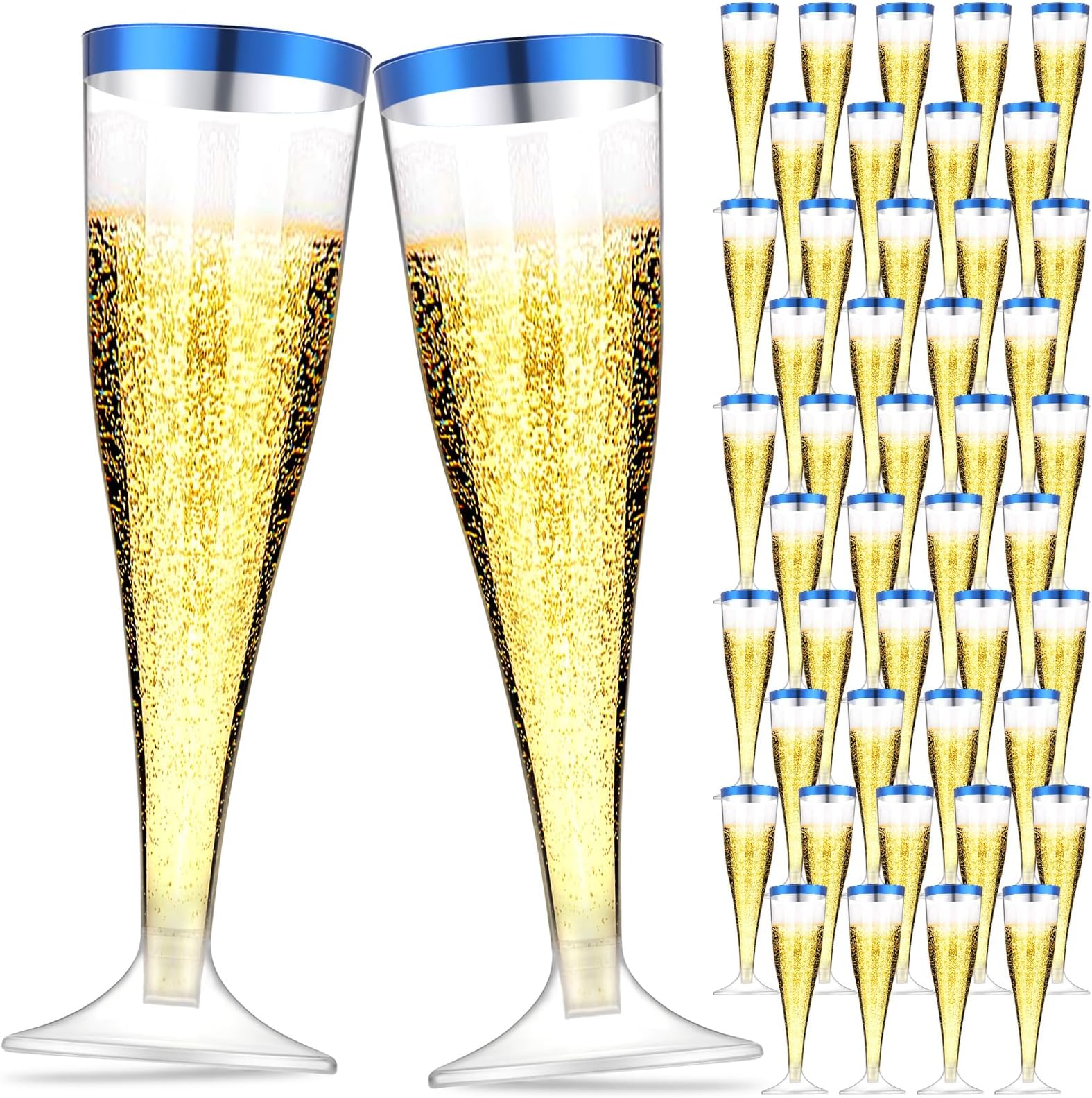 Amazon.com: Norme 24 Pcs 9 oz Plastic Champagne Flutes Stemless Plastic ...