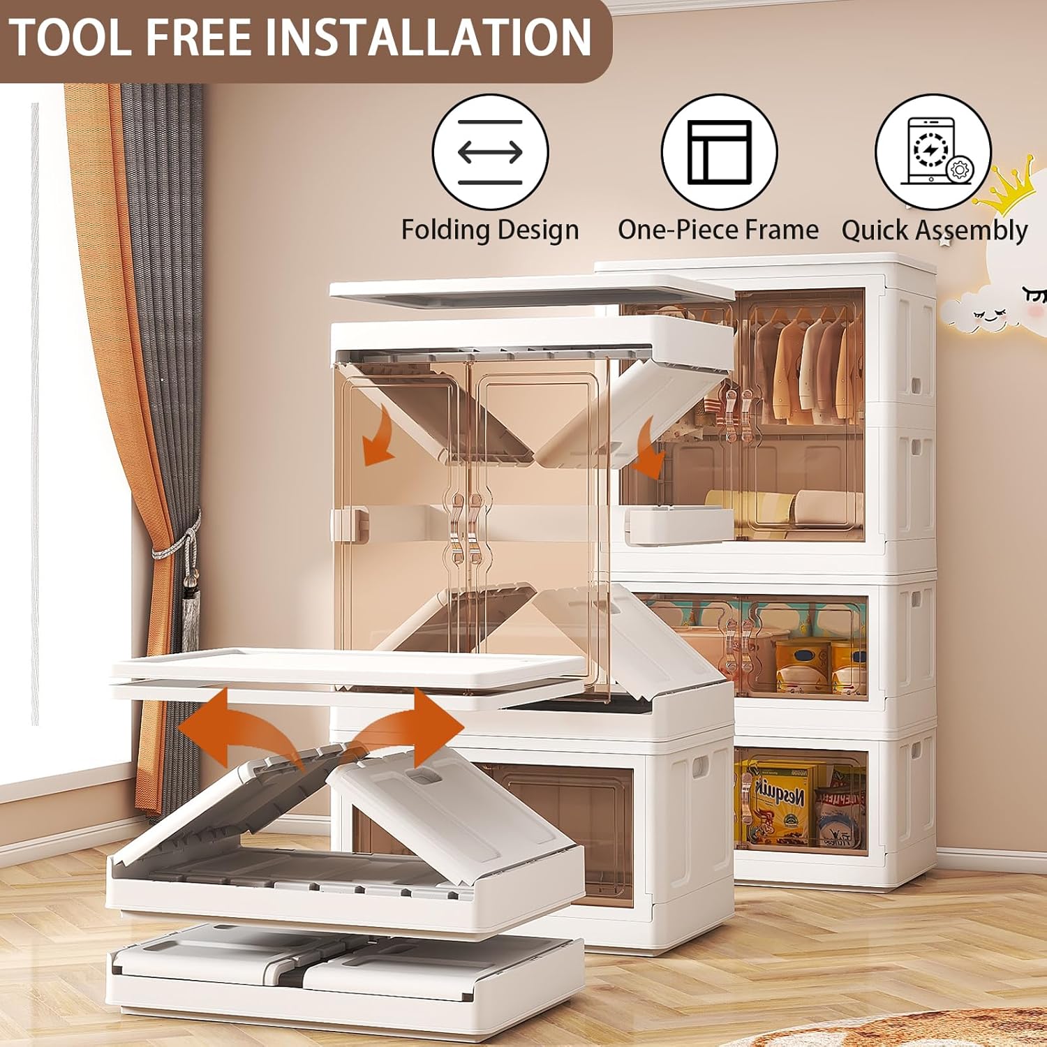 Contenedores de almacenamiento grandes con tapas, contenedores ...