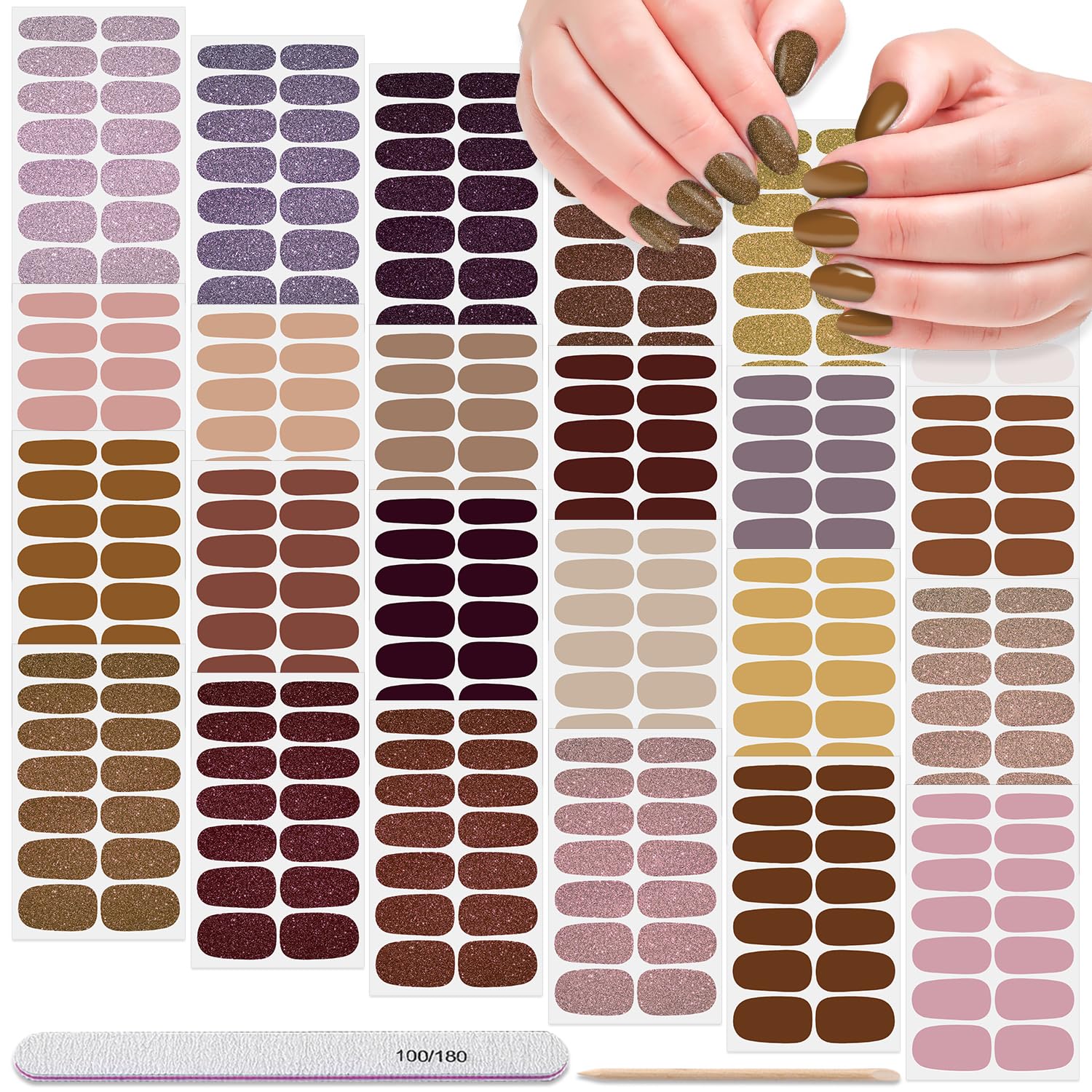 Amazon.com: DANNEASY 24 Sheets Nail Polish Stickers Full Nail ...